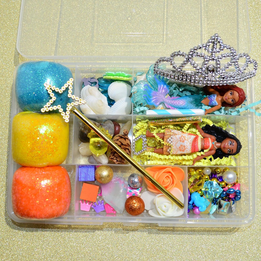 Homemade Playdough Kit + Princess, Sensory Bin, Montessori, Busy Box ...