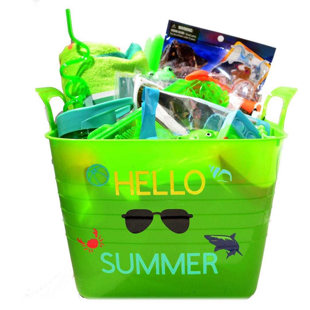 Boys Summer Fun Gift Basket; End of School Year Gift; Kids Toy Filled ...
