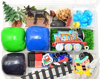Train Sensory Playdough Kit, Sensory Bin, Montessori, Busy Box, Sensory ...