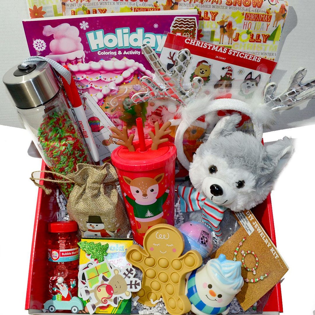 Personalized Christmas Pre-filled Kids Gift Box; Christmas Themed Gift ...