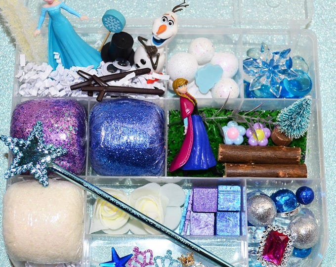Homemade Playdough Kit + Ice Princess, Sensory Bin, Montessori, Busy ...