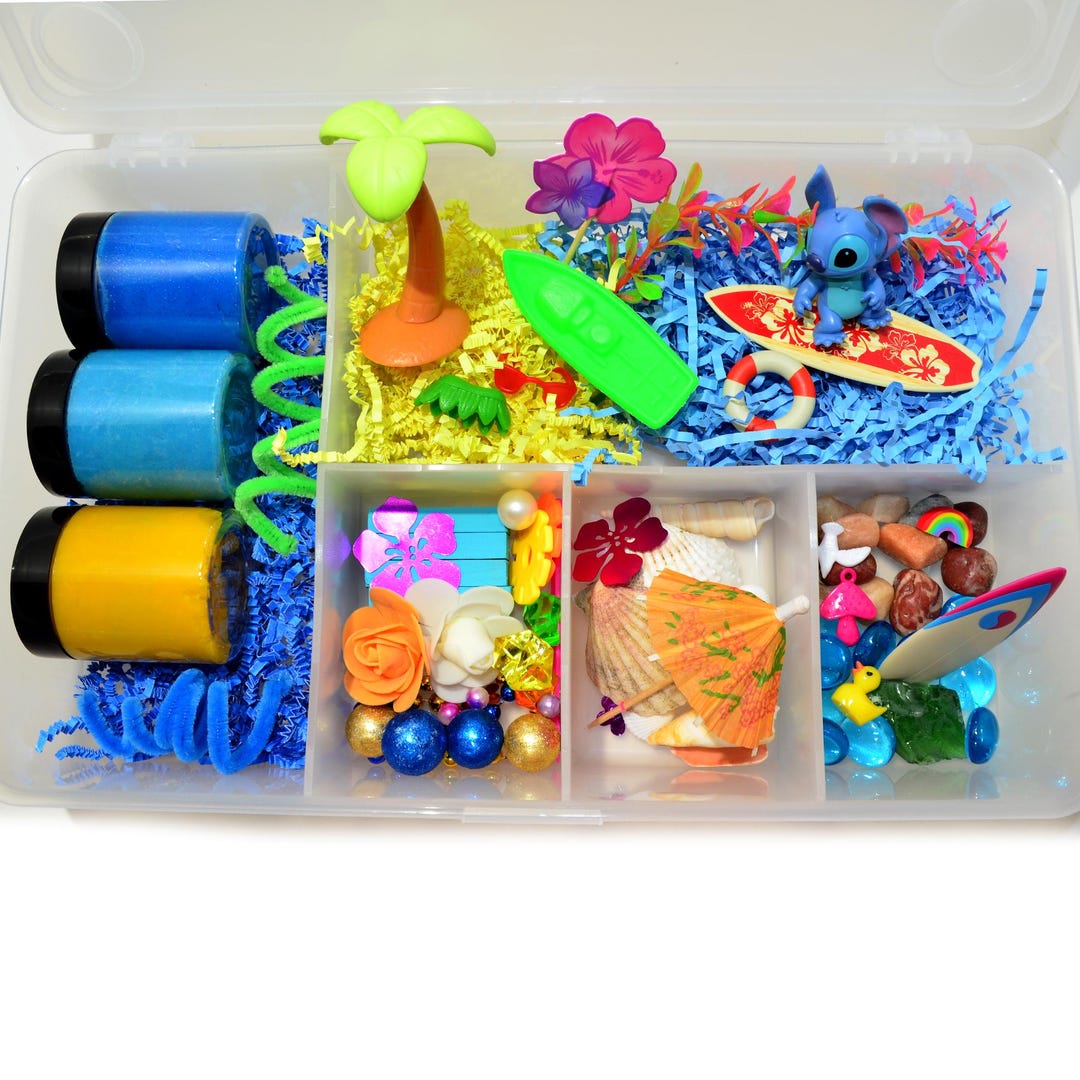 Homemade Playdough Kit + Stitch, Sensory Bin, Montessori, Busy Box ...