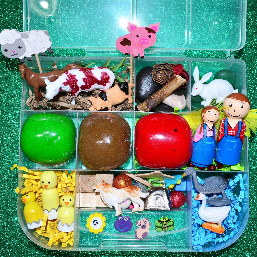 Old Mcdonald Had a Farm/farmer Playdough Kit Sensory Bin - Etsy