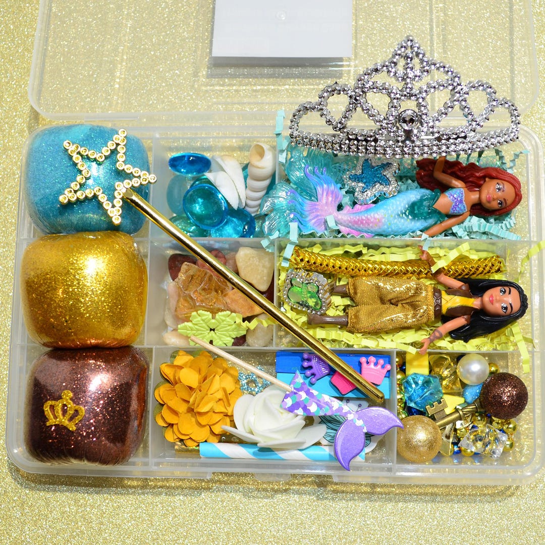 Homemade Playdough Kit + Princess, Sensory Bin, Montessori, Busy Box ...