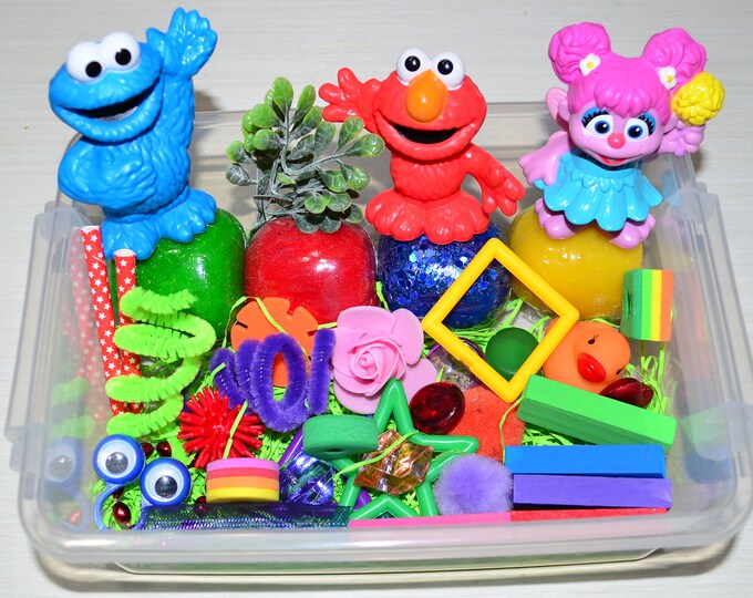 Elmo and Friends Toddler Playdough Kit, Play Dough Kit, Sensory Box ...