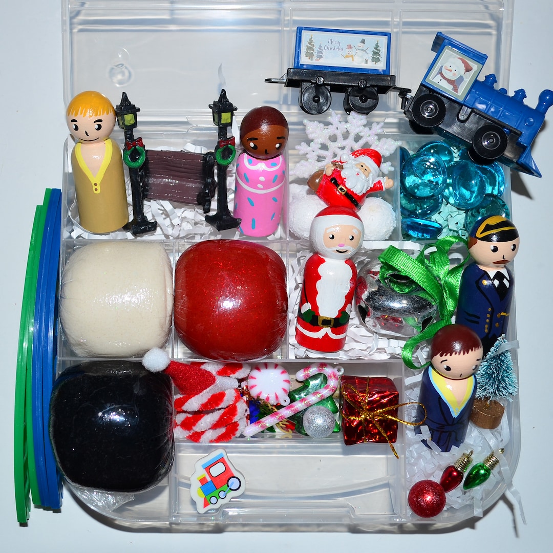 All Aboard the Polar Express Christmas Playdough Kit, Sensory Bin ...