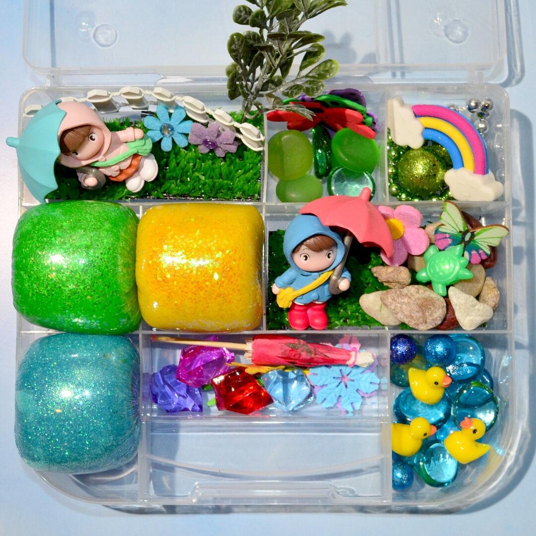 Rainy Day/spring Playdough Sensory Kit, Play Dough Kit, Playdough Kit ...
