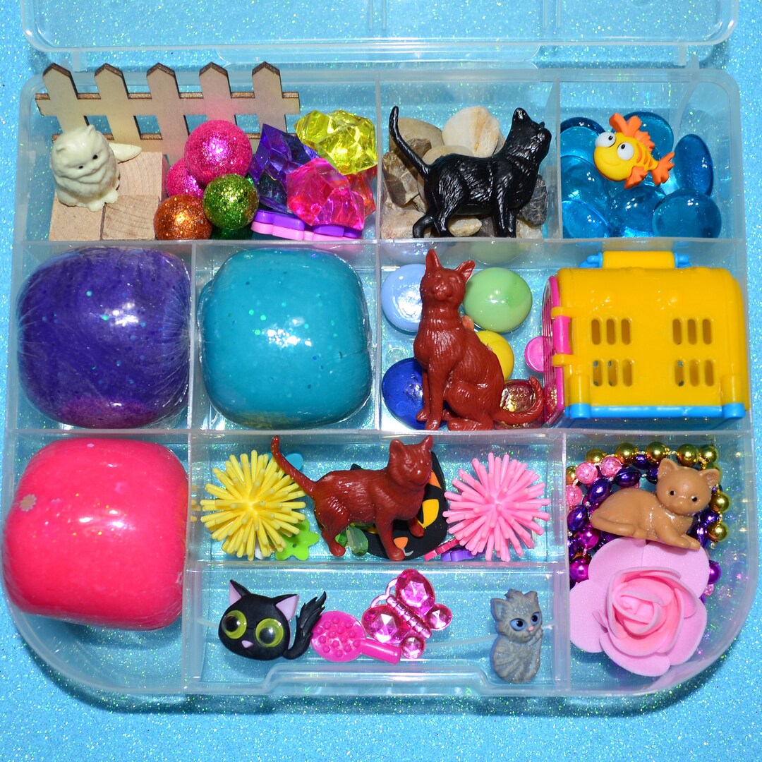 Cat Play Dough Kit Kids Gift Kitty Sensory Box Sensory Kit - Etsy