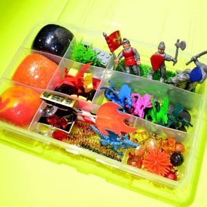 Knights & Dragons Playdough Kit, Sensory Bin, Montessori, Busy Box ...