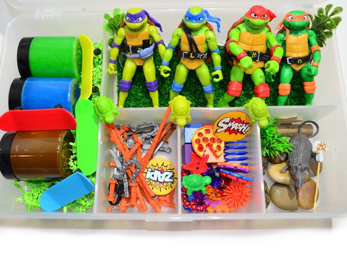 Themed Turtles Playdough Kit, Sensory Bin, Montessori, Busy Box ...