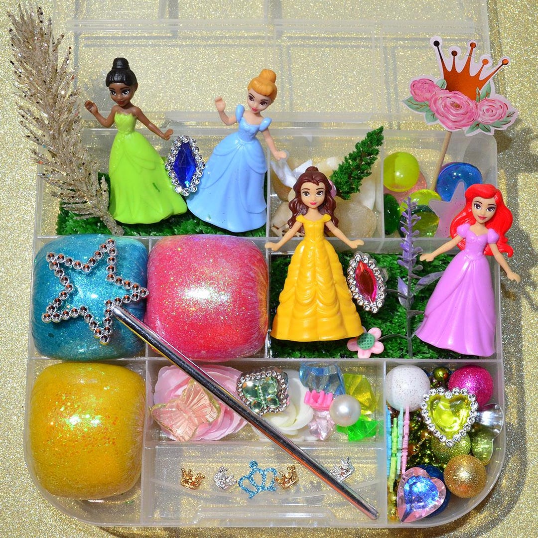 Homemade Playdough Kit + Princess, Sensory Bin, Montessori, Busy Box ...