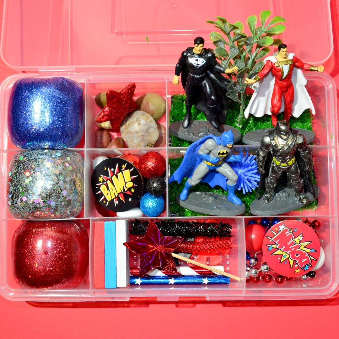 Homemade Playdough Kit + Superhero, Sensory Bin, Montessori, Busy Box ...