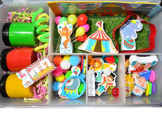 Fun at the Circus Homemade Playdough Kit, Sensory Bin, Montessori, Busy ...