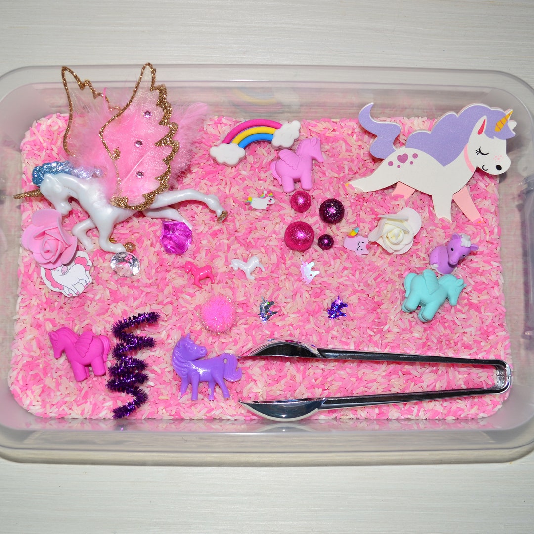 Unicorn Sensory Bin, Sensory Rice, Sensory Bin, Sensory Kit, Sensory ...