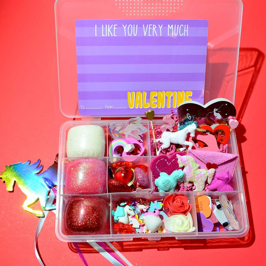 Magical Unicorn Valentines Day Playdough Kit, Sensory Bin, Montessori ...