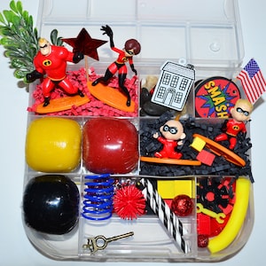 Superhero Themed Play Dough Kit, Superhero Busy Box, Sensory Bin ...
