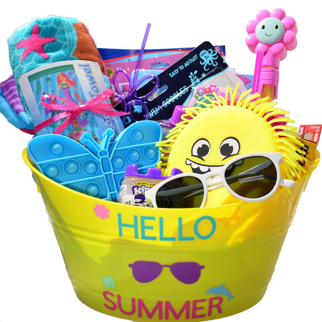 Girls Summer Fun Gift Basket; End of School Year Gift; Kids Toy Filled ...