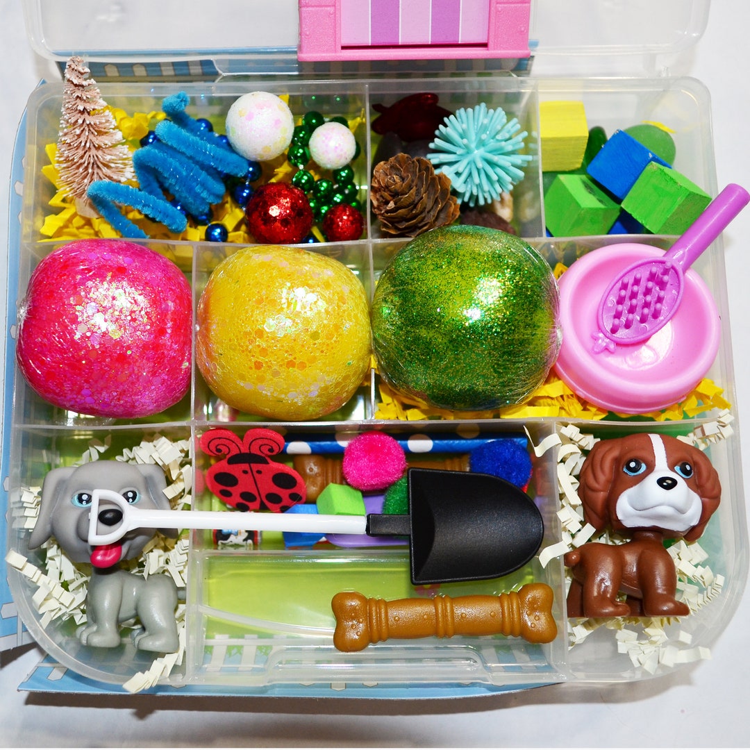 Puppy Pets Playdough Kit Sensory Bin Montessori Busy Box - Etsy