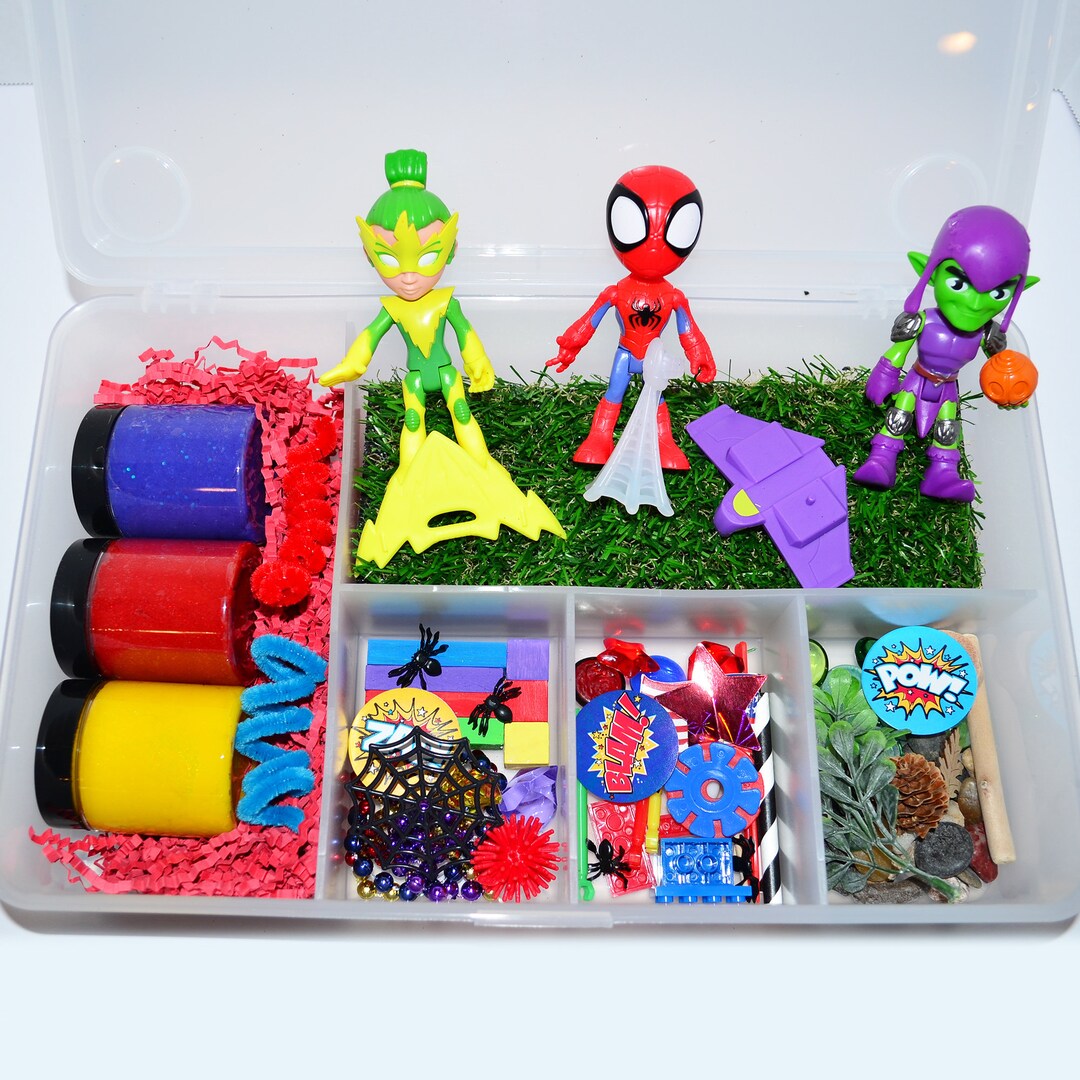 Amazing Spidey & Friends Playdough Kit Sensory Bin - Etsy