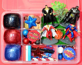 Homemade Playdough Kit Superhero, Sensory Bin, Montessori, Busy Box ...