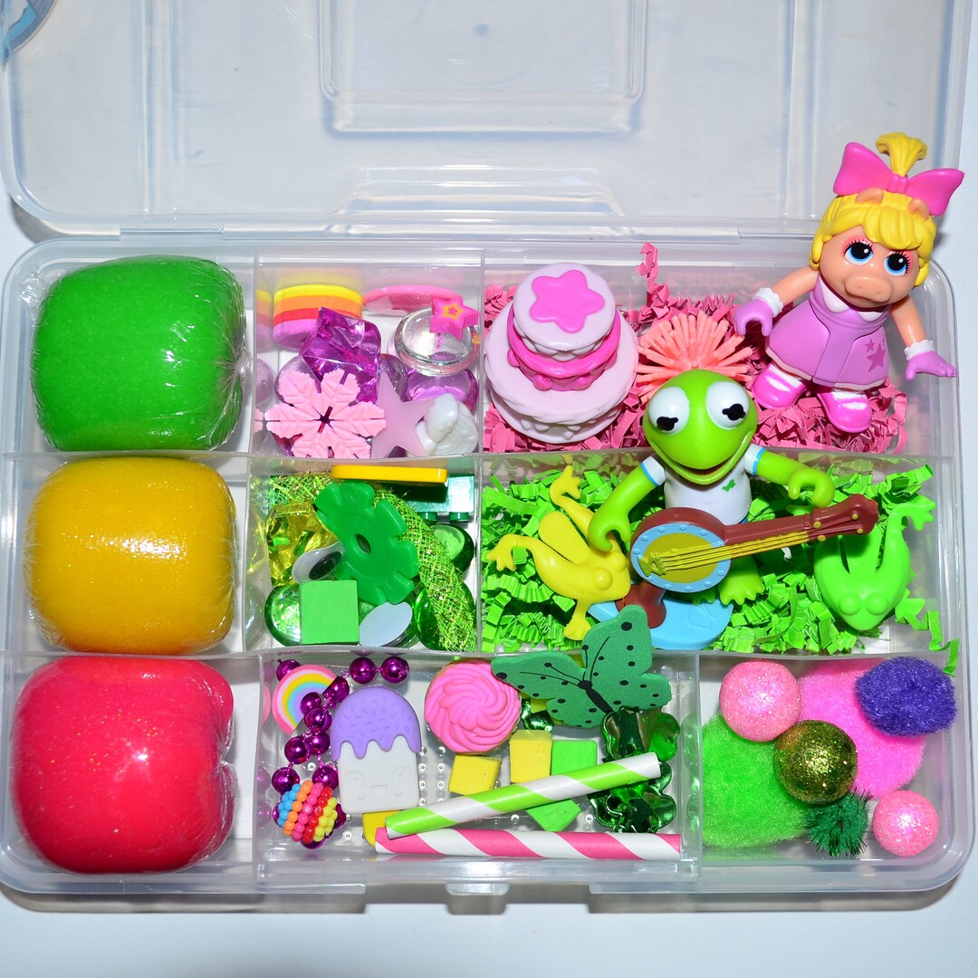 Kermit/piggy Playdough Kit, Sensory Bin, Montessori, Busy Box, Sensory ...