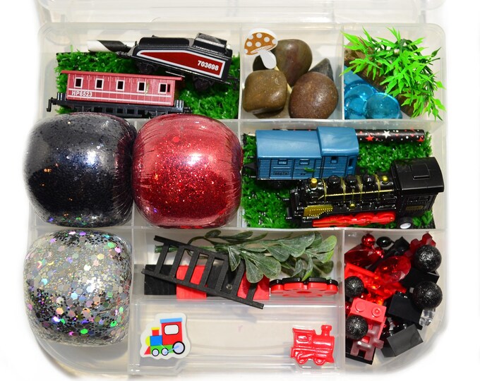 Train Sensory Playdough Kit, Sensory Bin, Montessori, Busy Box, Sensory ...
