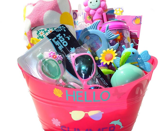 Girls Summer Fun Gift Basket; End of School Year Gift; Kids Toy Filled ...