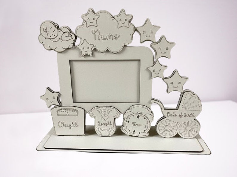 Laser Cut DXF SVG PDF Photo Frame. Baby Metrica. Laser Cut Files. Baby ...