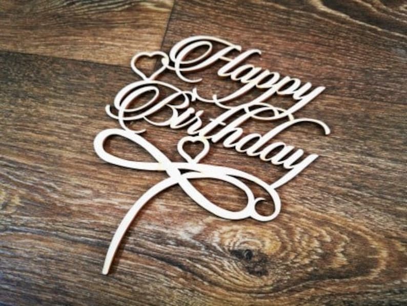 Laser Cut DXF Files Cnc Router Cake Topper Happy Birthday 4mm Plywood ...