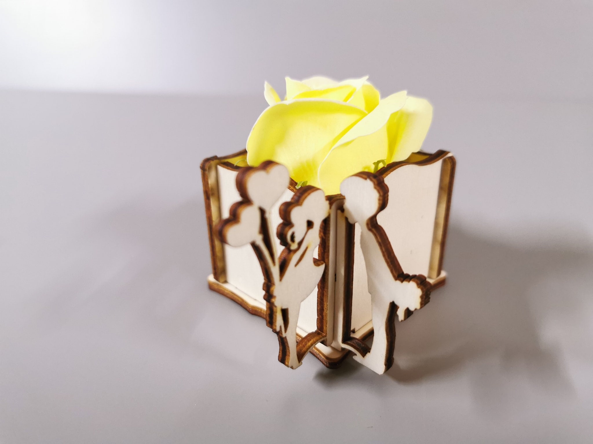 Laser Cut DXF/SVG Files Rose Box Decoration Couple 4mm Plywood - Etsy