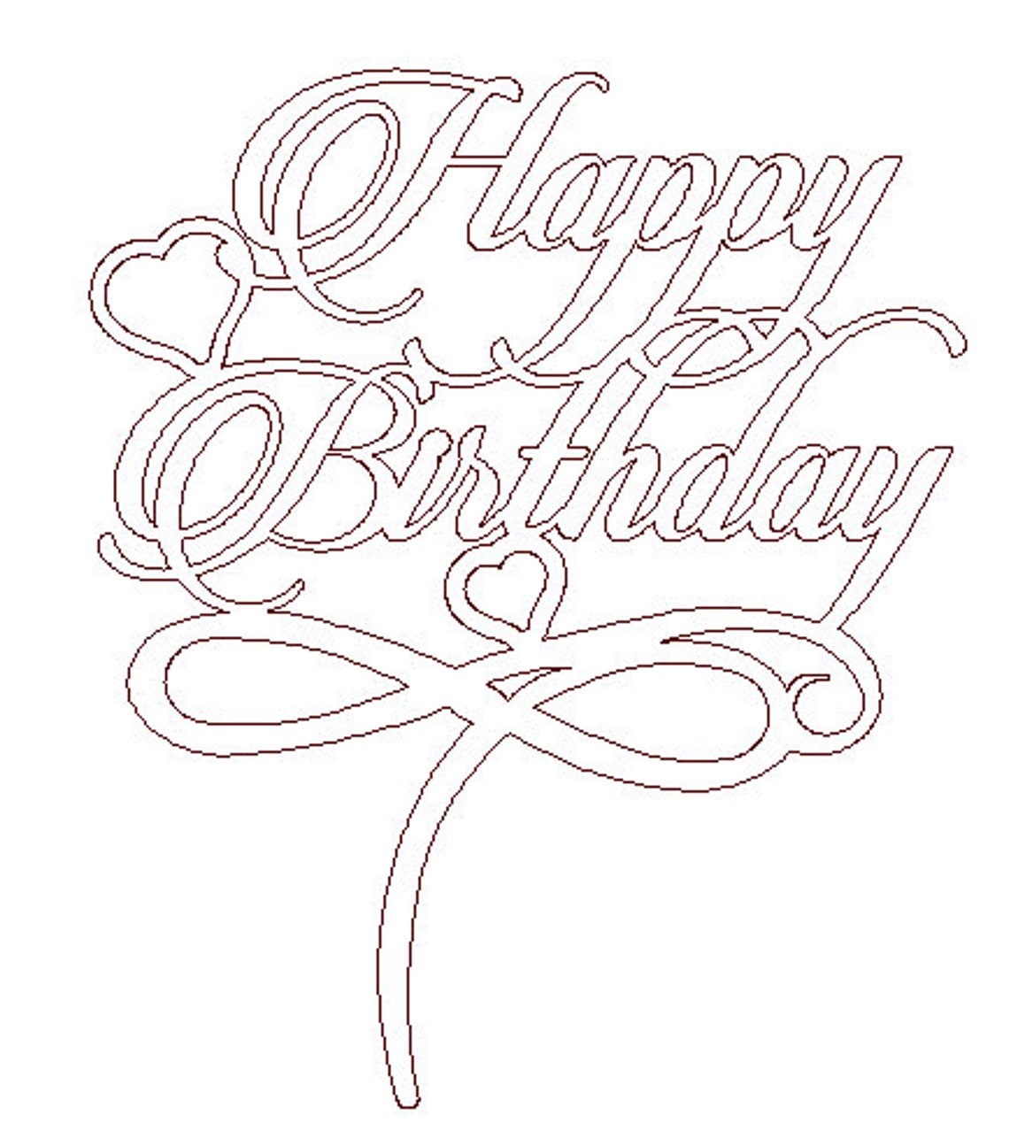 Laser Cut DXF Files Cnc Router Cake Topper Happy Birthday 4mm - Etsy