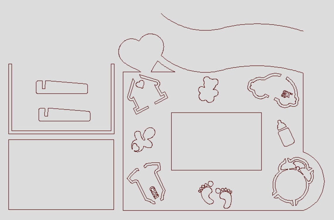 Laser Cut DXF Files for Baby Photo Frame details on Birth - Etsy