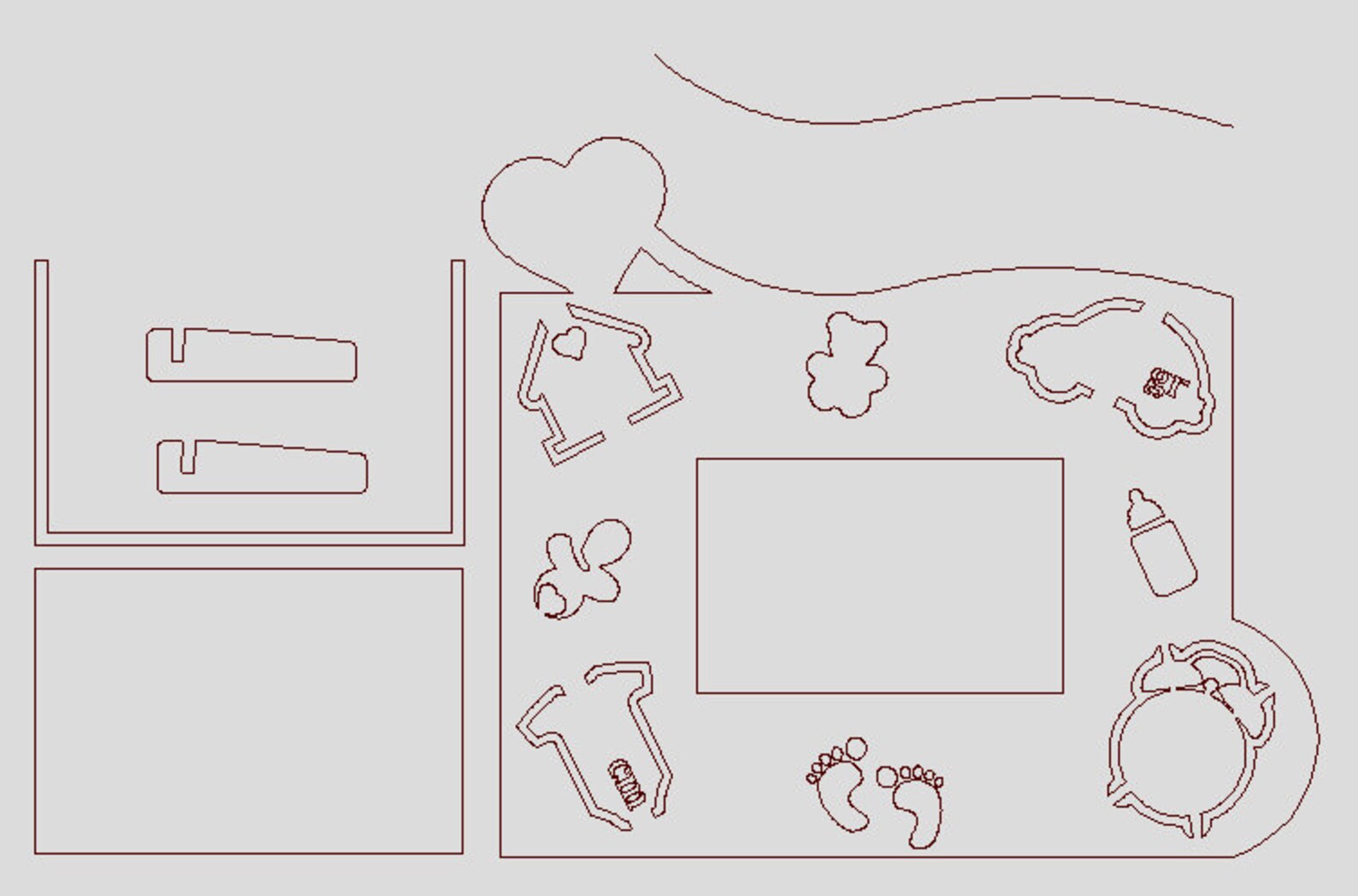 Laser Cut DXF Files for Baby Photo Frame details on Birth | Etsy