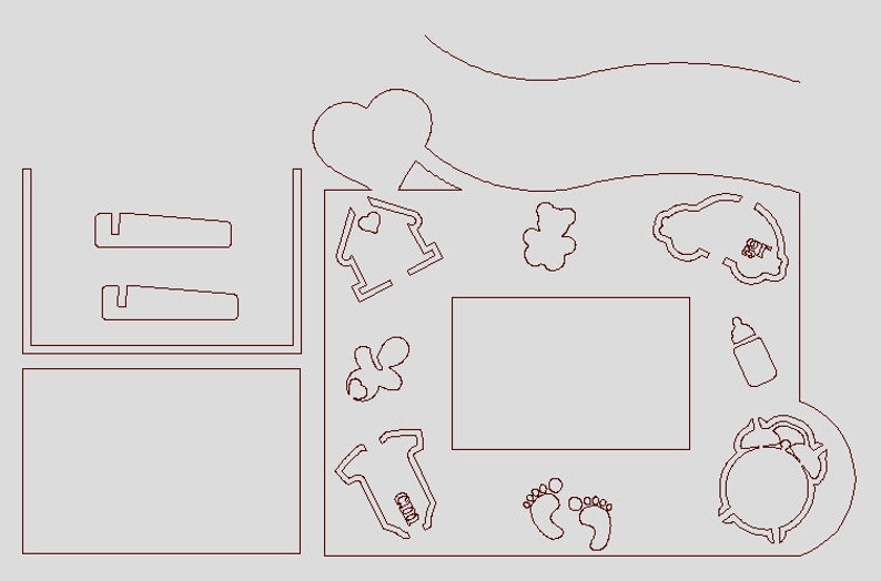 Laser Cut DXF Files for Baby Photo Frame details on Birth - Etsy