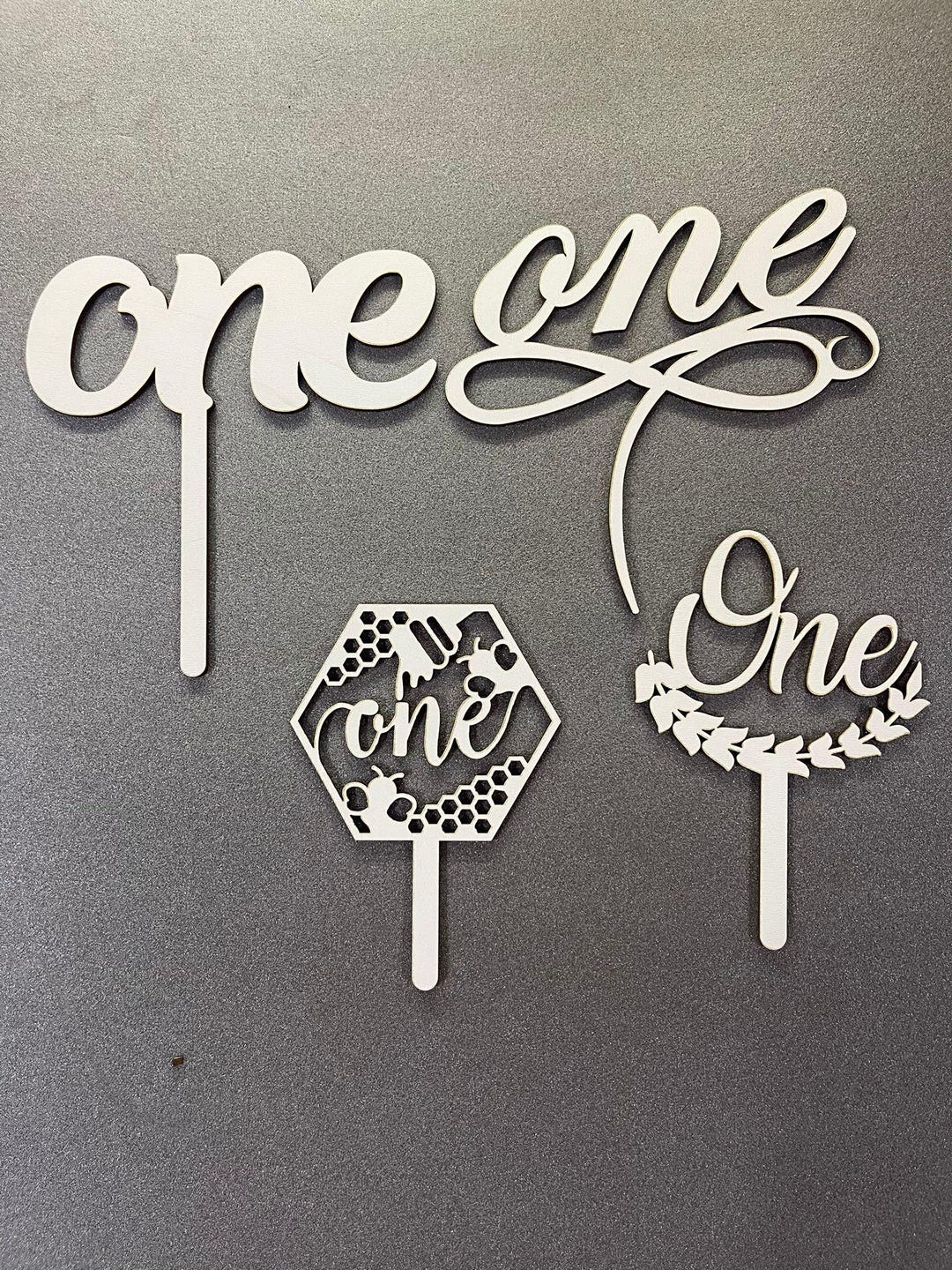 Laser Cut DXF SVG PDF Cake Toppers 4 Models One Baby Vector File - Etsy