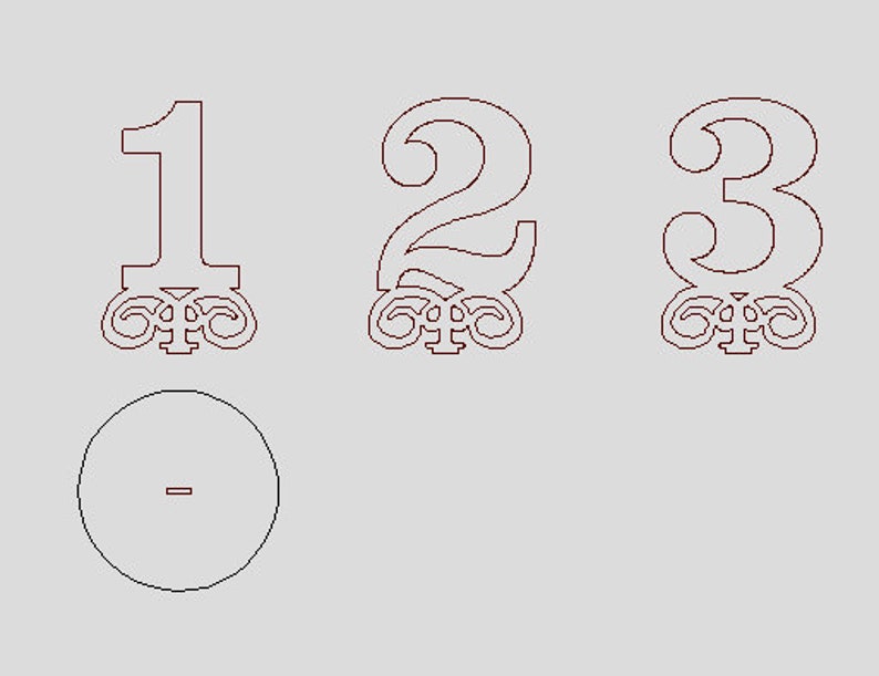Laser Cut DXF SVG Files for Table Numbers 1 to 10 Dxf Files for Table ...