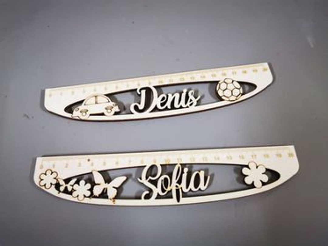 Laser Cut DXF SVG File Kids Boy Girl Ruler Personalized 20cm School ...