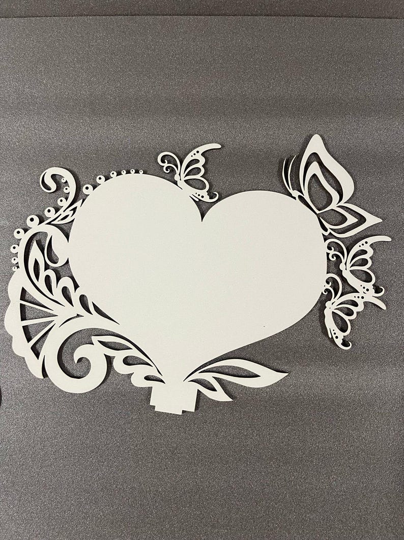 Laser Cut DXF SVG PDF Files Decorative Heart With Support Heart Design ...