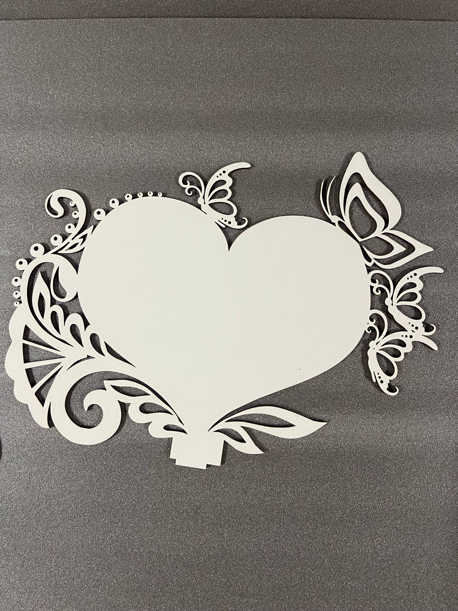 Laser Cut DXF SVG PDF Files Decorative Heart With Support Heart Design ...