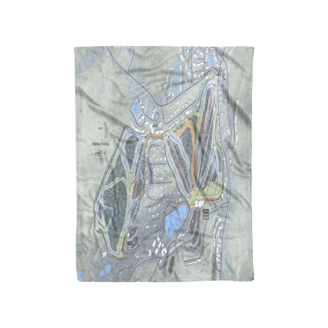 Hidden Valley, Pennsylvania Ski Trail Map Blanket - Etsy