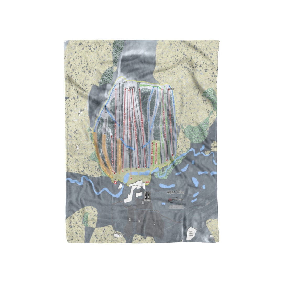 Alipne Valley Wisconsin Ski Trail Map Blanket - Etsy