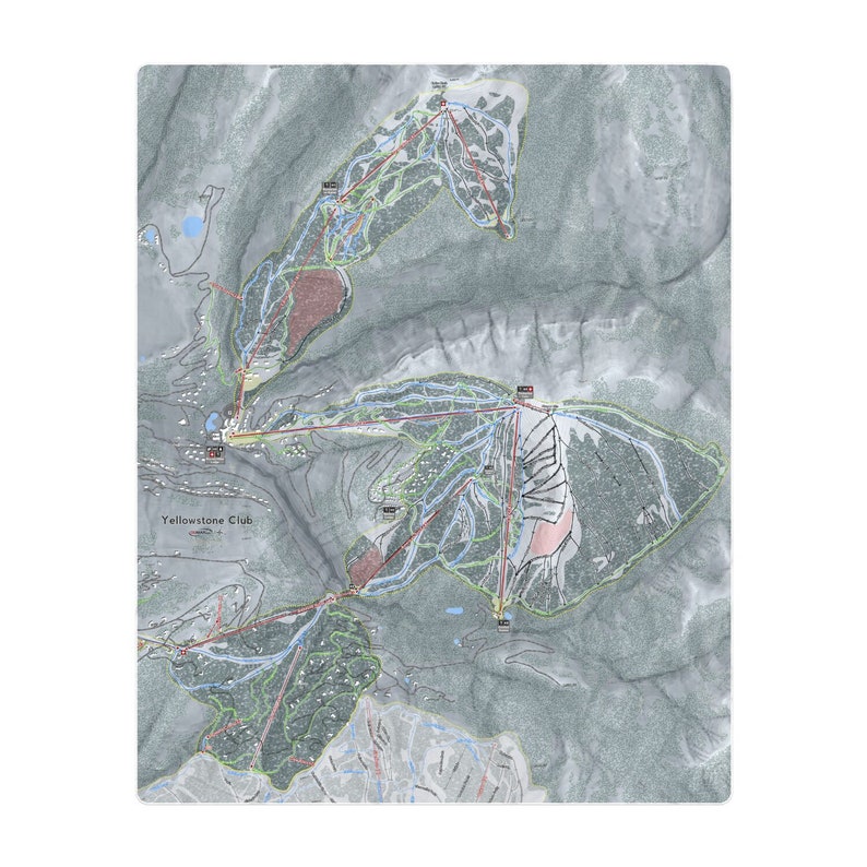 Yellowstone Club Montana Ski Resort Map Printed Beach Towel - Etsy