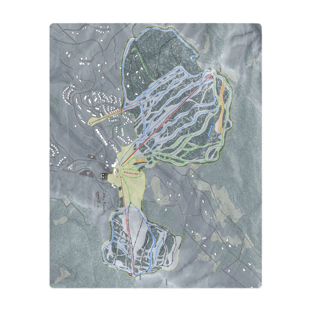 Granby Ranch, Colorado Ski Resort Map Printed Beach Towel - Etsy
