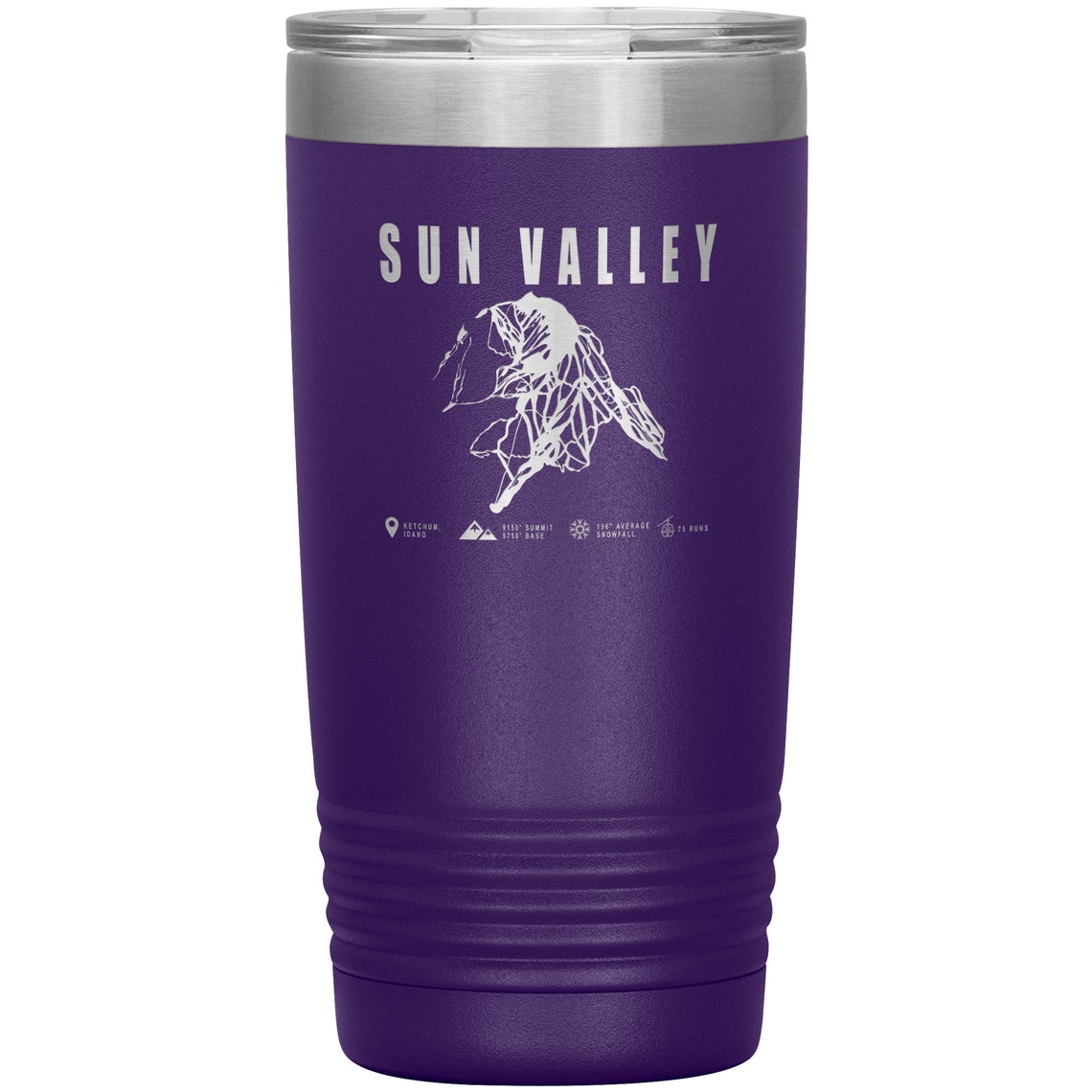 Sun Valley Idaho Ski Resort Map 20oz Tumbler - Etsy