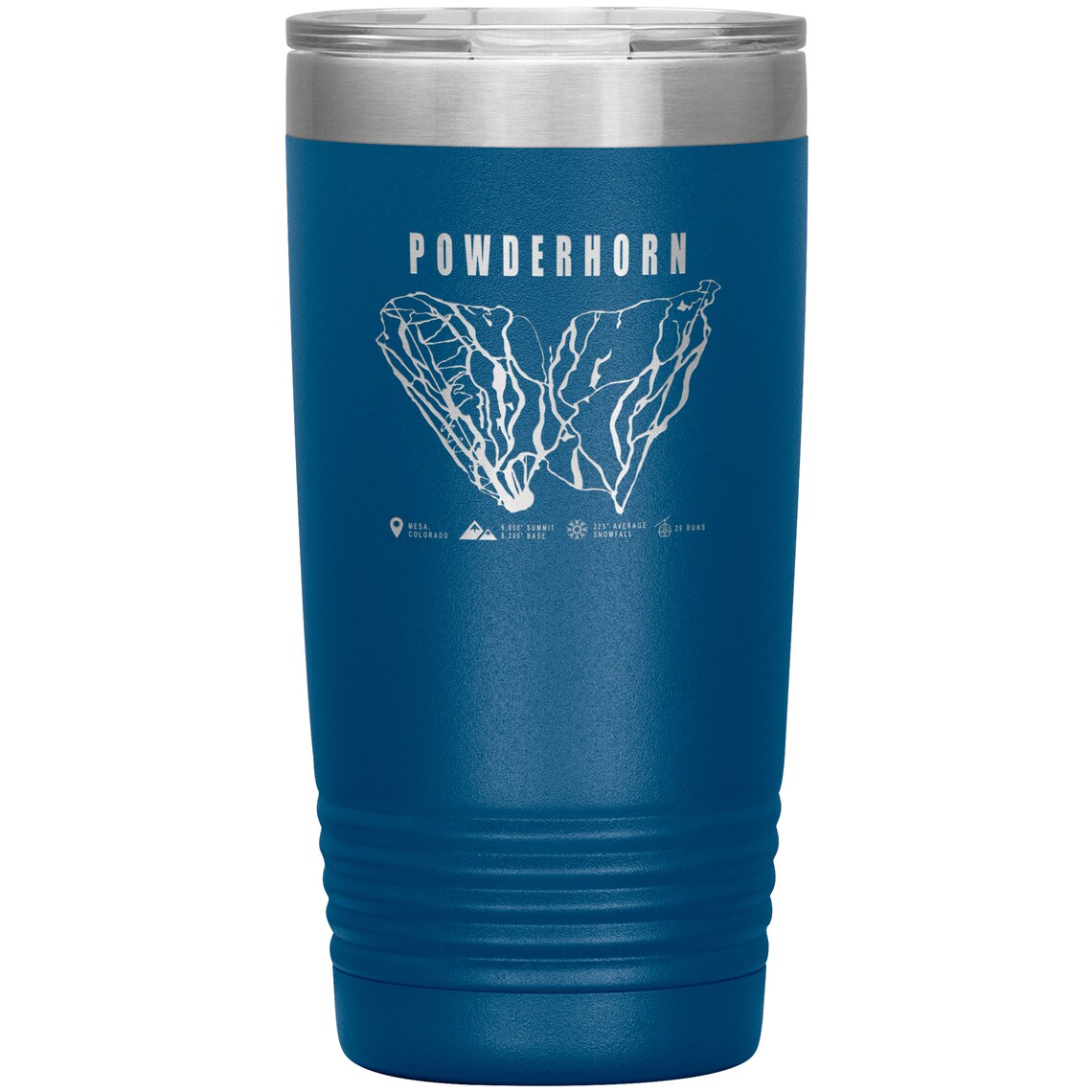 Powderhorn Colorado Ski Resort Map 20oz Tumbler | Etsy