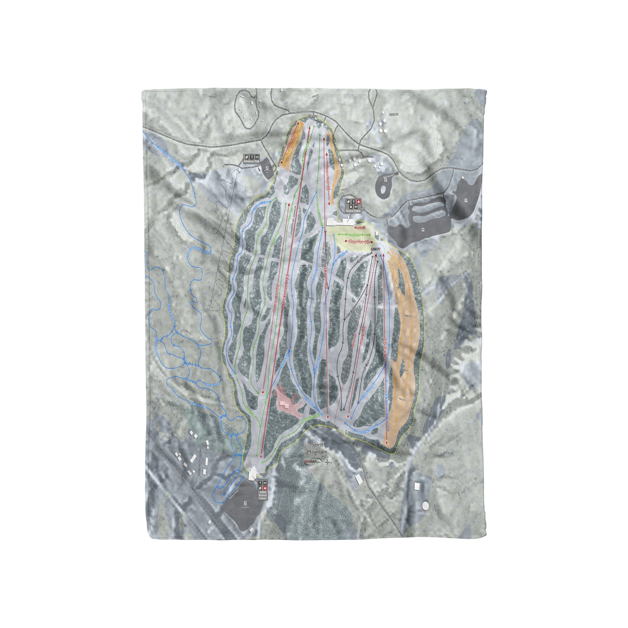Spirit Mountain Minnesota Ski Resort Map Blanket - Etsy
