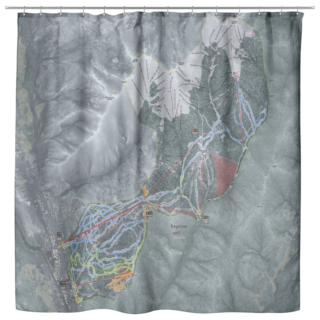 Keystone Ski Trail Map Shower Curtain, Ski Cabin Decor, Universal ...