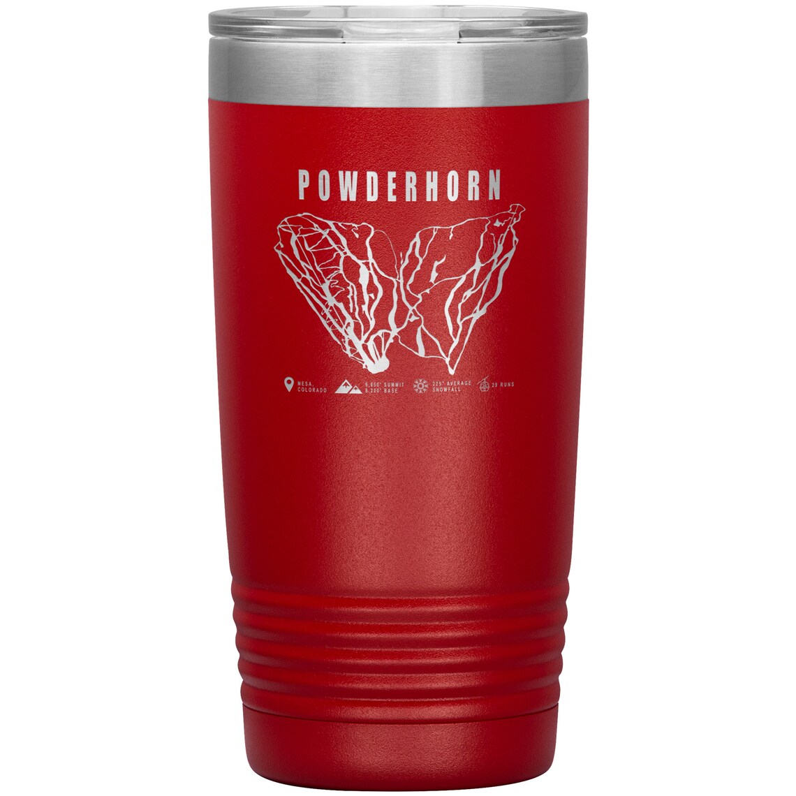 Powderhorn Colorado Ski Resort Map 20oz Tumbler | Etsy