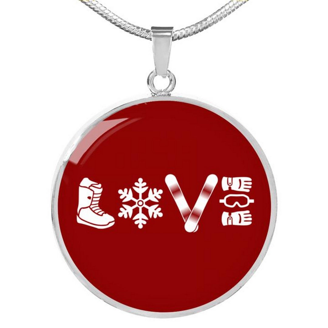 Buy Love Snowboard Red Pendant Necklace, Snowboard Gift, Gift for ...