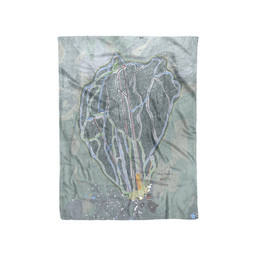 Magic Mountain, Vermont Ski Resort Map Blanket - Etsy